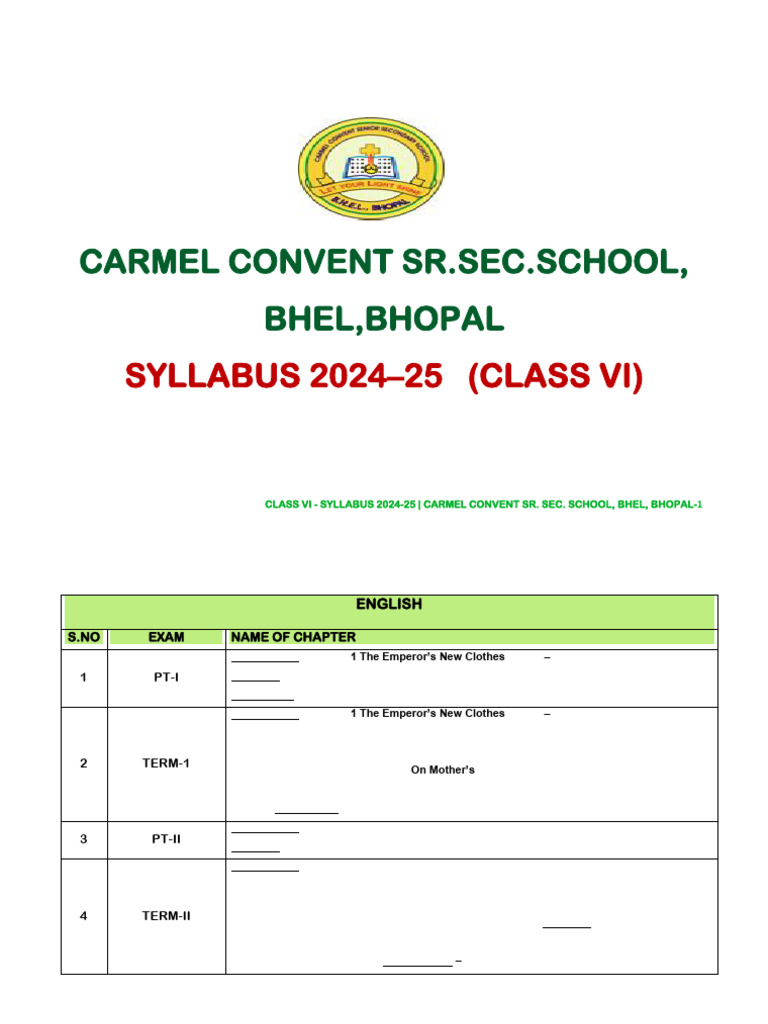 ICSE Class 6 English Syllabus 2024-25 | PDF | Integer | Linguistics