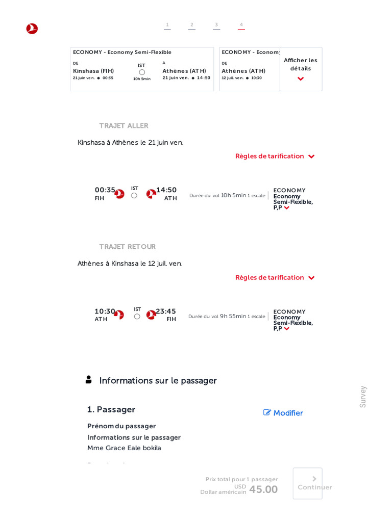 Turkish Airlines Ticket | PDF