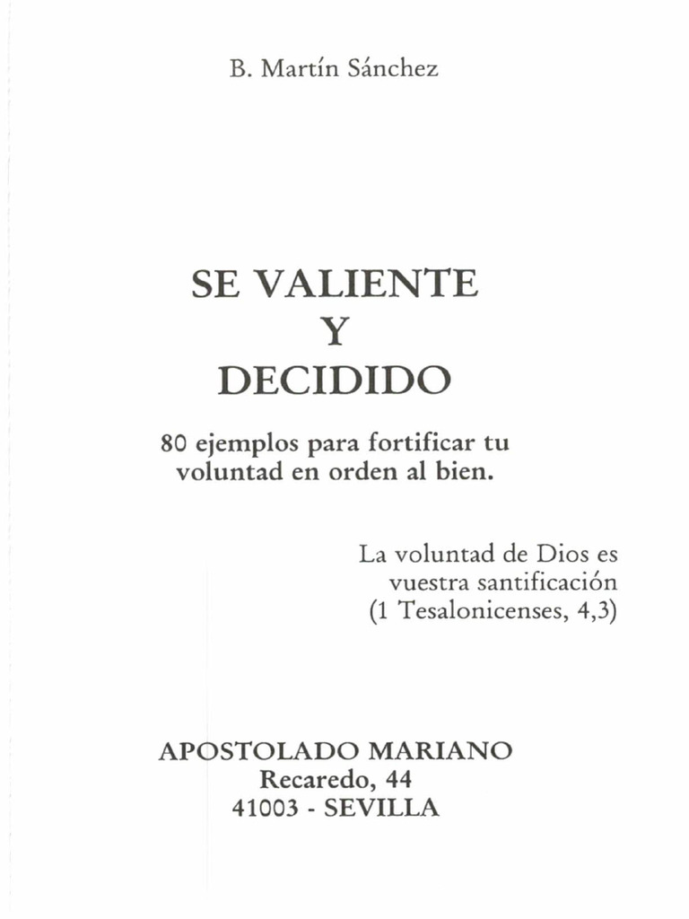 Benjamin Martin Sanchez - Se Valiente Y Decidido | PDF