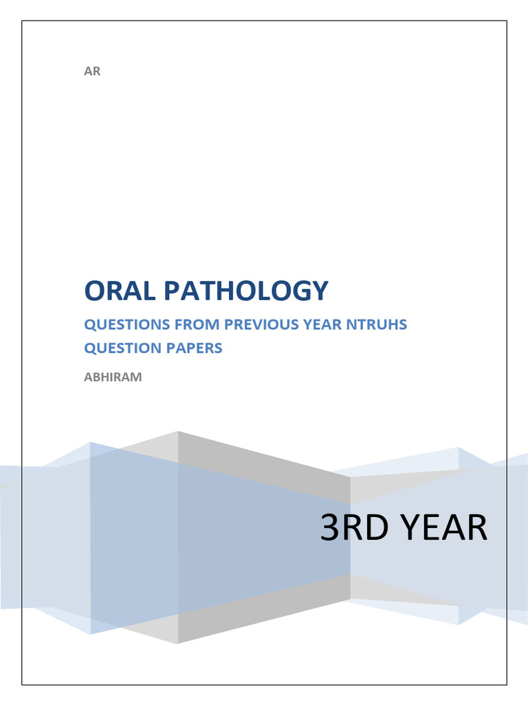 Oral Pathology Exam Questions Guide | PDF | Human Tooth | Dentistry