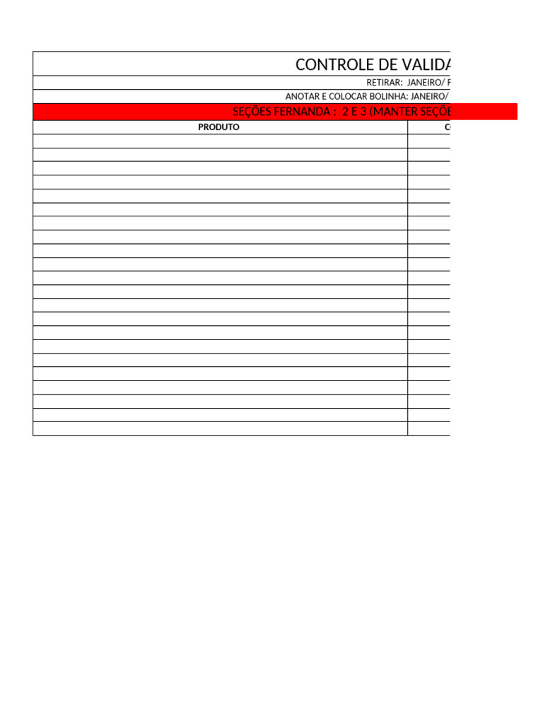 Controle Validade Janeiro Fernanda | PDF