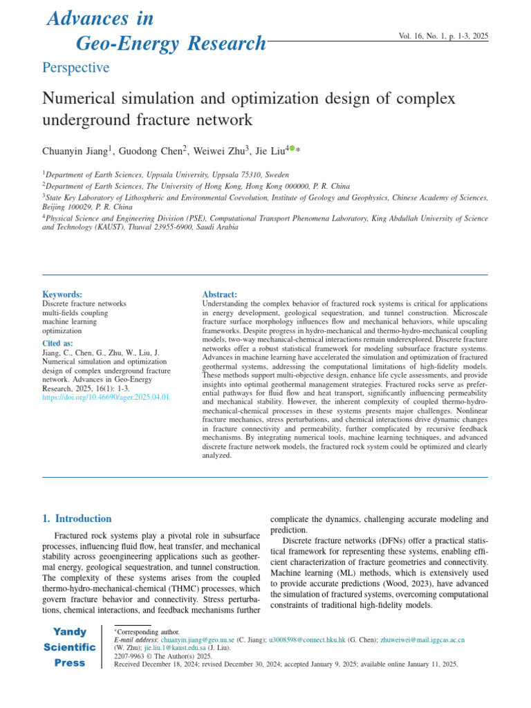 AGER-Chuanyin Jiang | PDF | Fracture | Simulation
