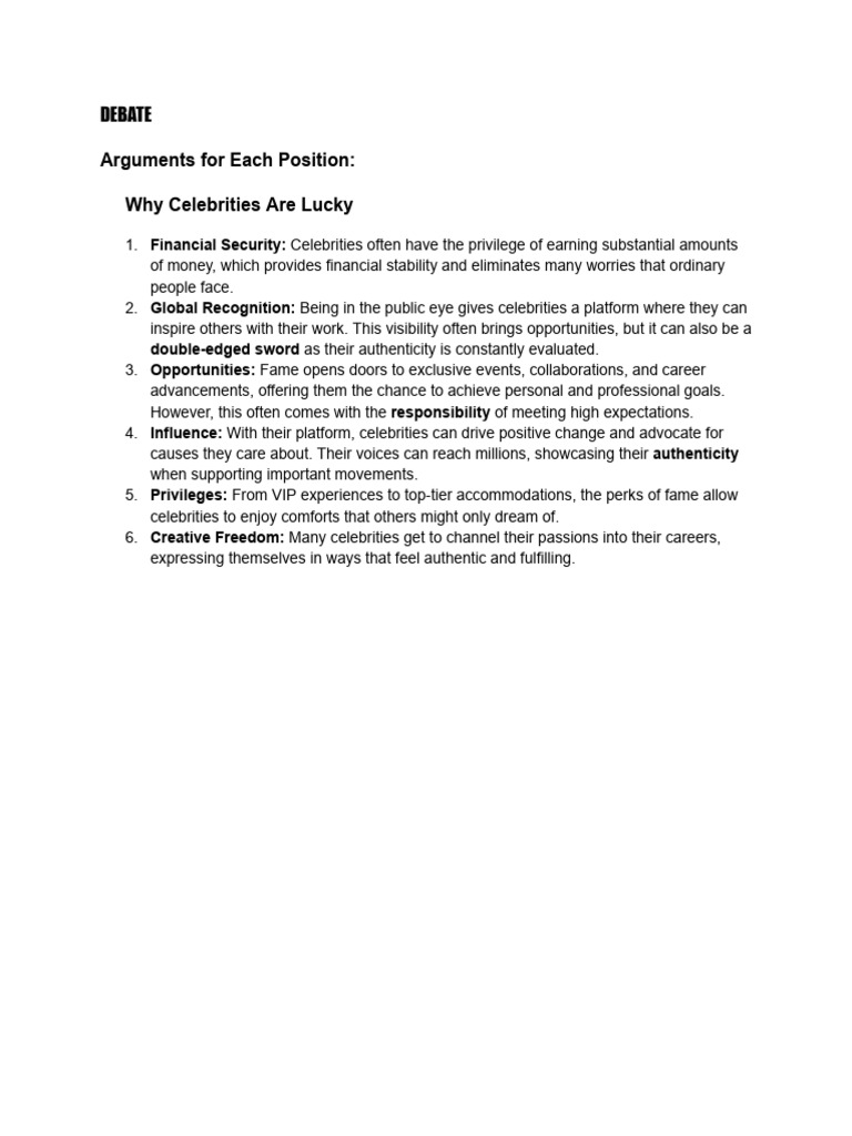 DEBATE HANDOUT | PDF