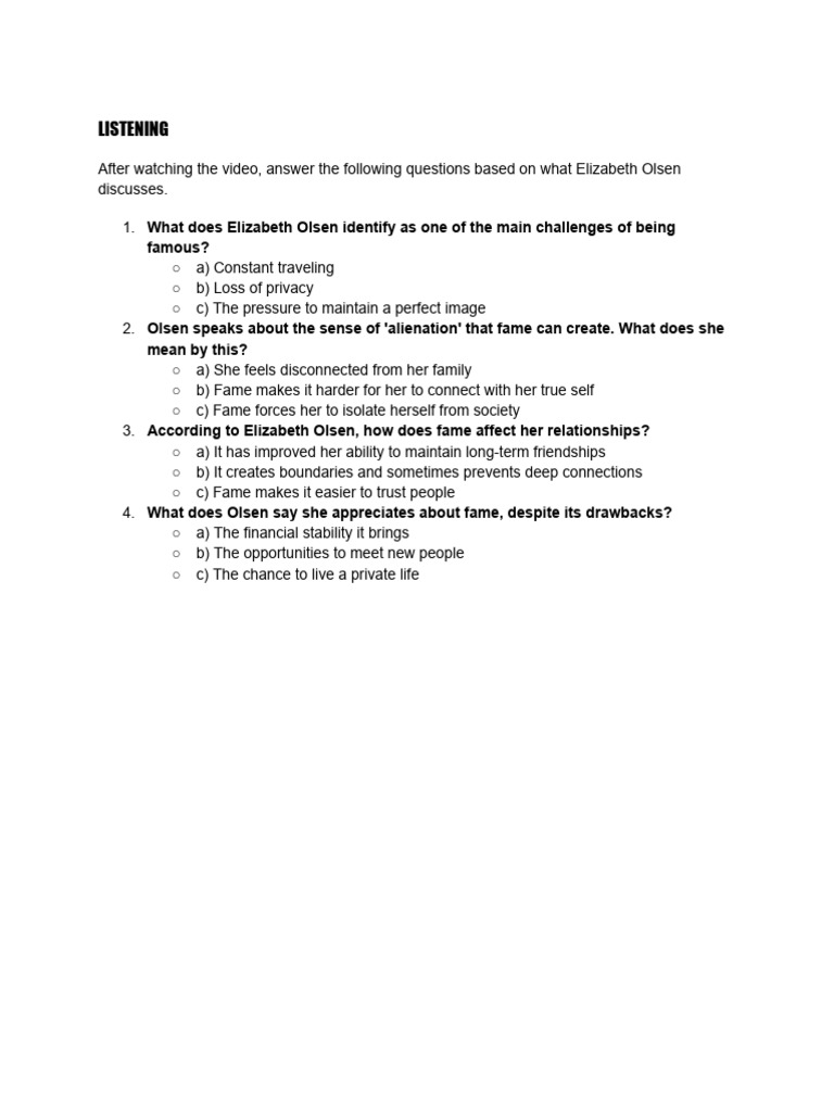 Listening and Vocabulary Handout | PDF