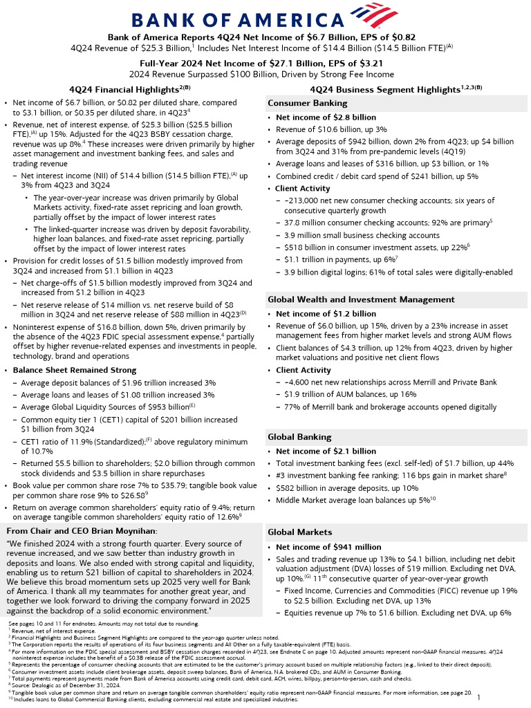 bofa | PDF | Banks | Revenue