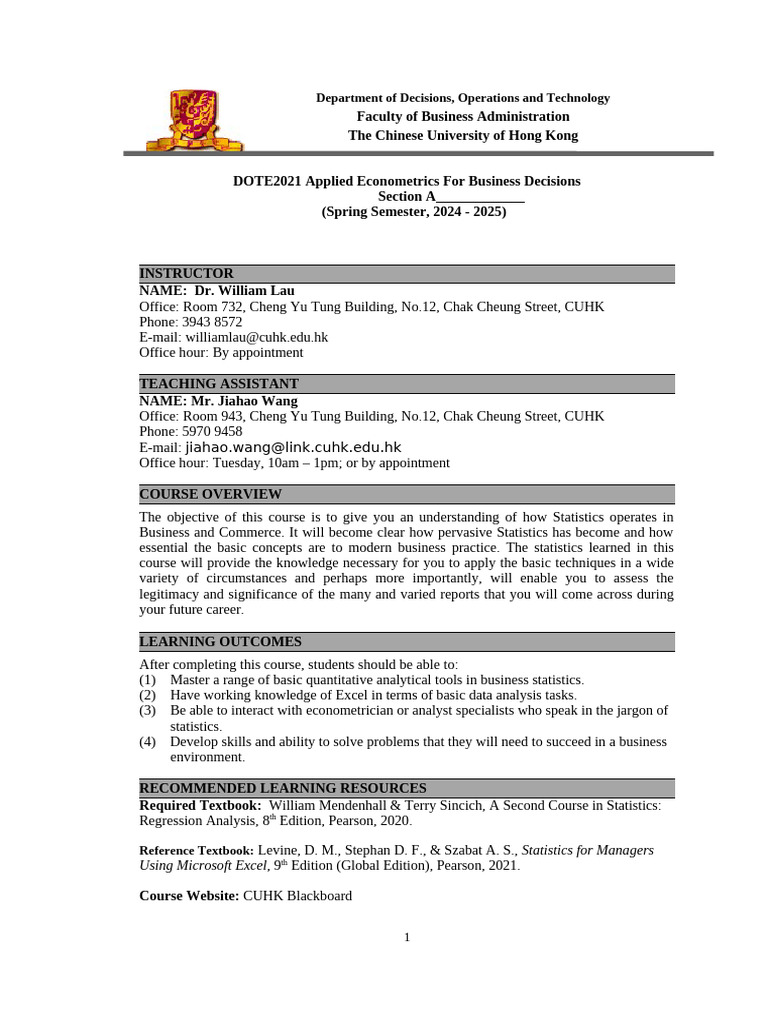Applied Econometrics for Business Decisions | PDF | Regression Analysis ...