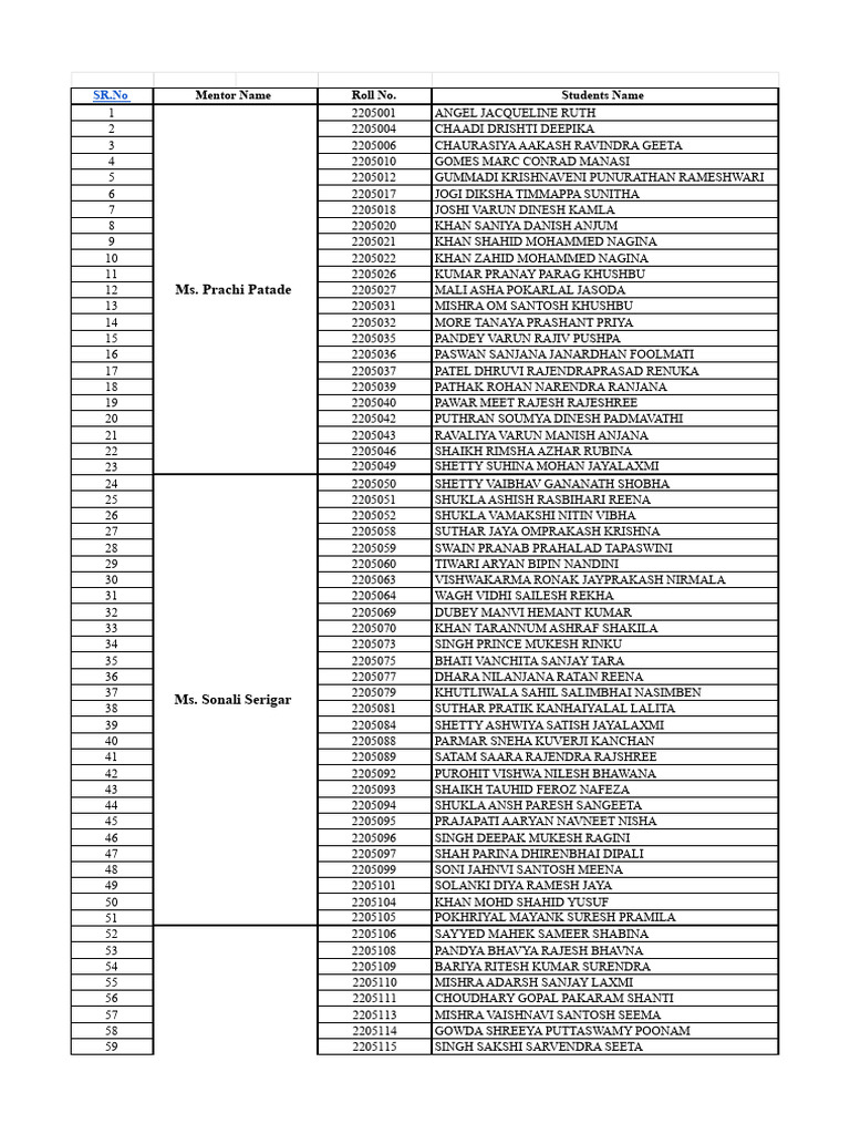 Black Book Mentoring Sheet .XLSX - Mentor List | PDF