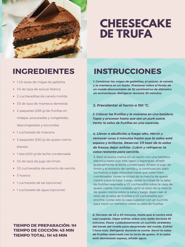 Cheesecake | PDF | Tarta de queso | Salsa