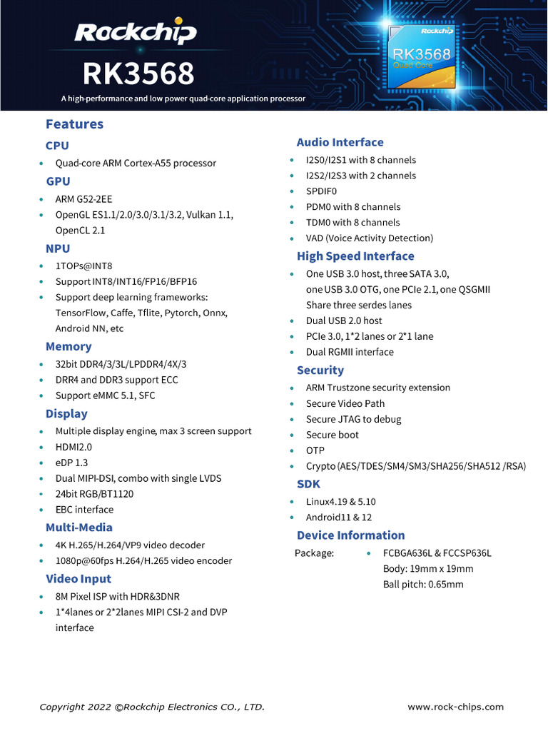 RK3568 Brief Datasheet | PDF | Flash Memory | Digital Technology