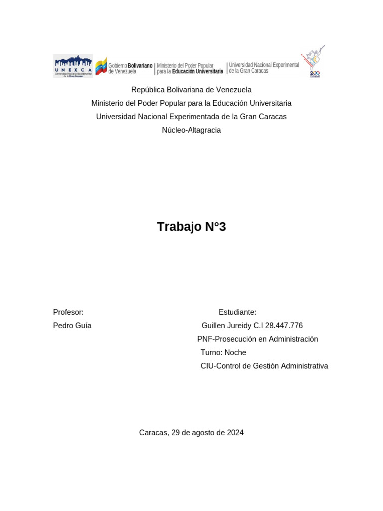 Control Administrativa Ciu Trabako 3 | PDF | Calidad (comercial) | Business