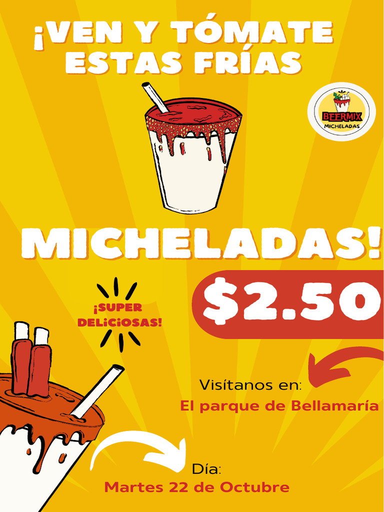 Flyer para Negocio de Micheladas Ilustrado Amarillo - 20250116 - 120934 - 0000 | PDF