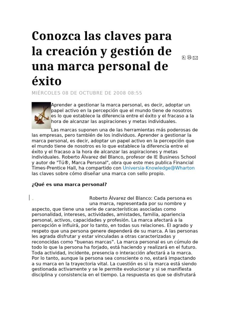 Conozca las claves para la creación y gestión de una marca personal de ...