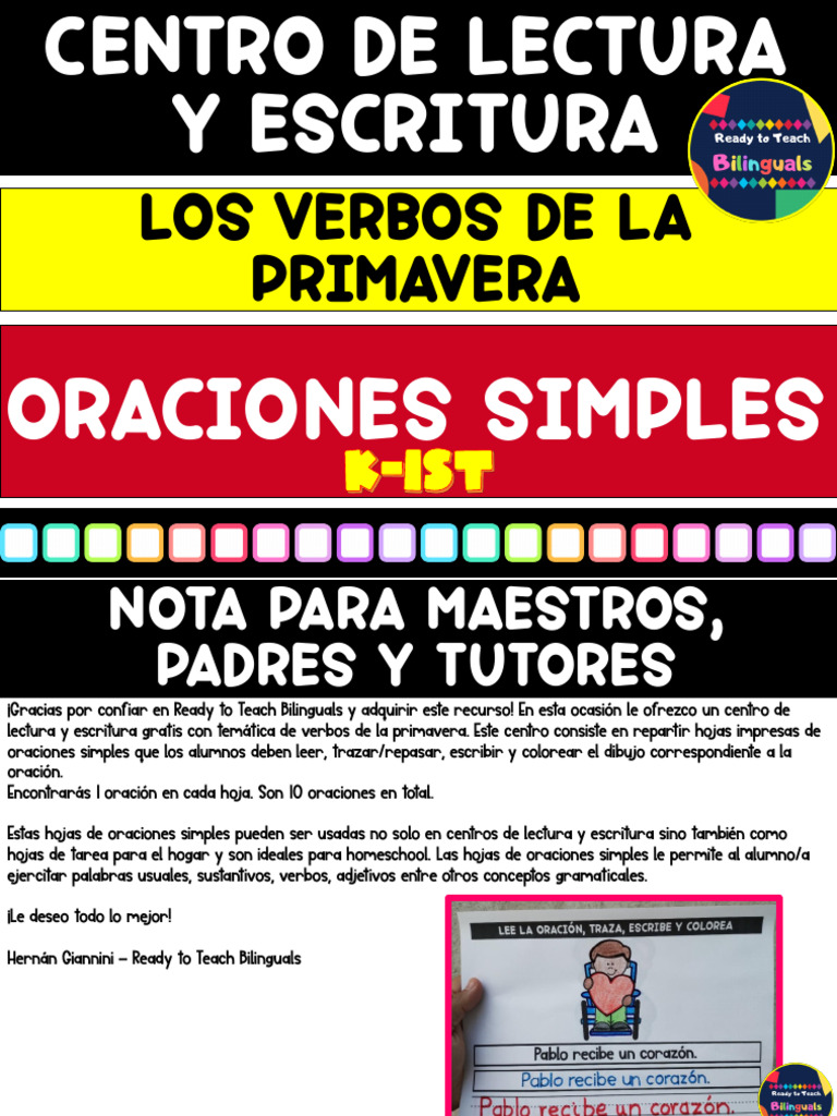 Verbos de Primavera: Actividades K-1 | PDF | Semántica | Semiótica