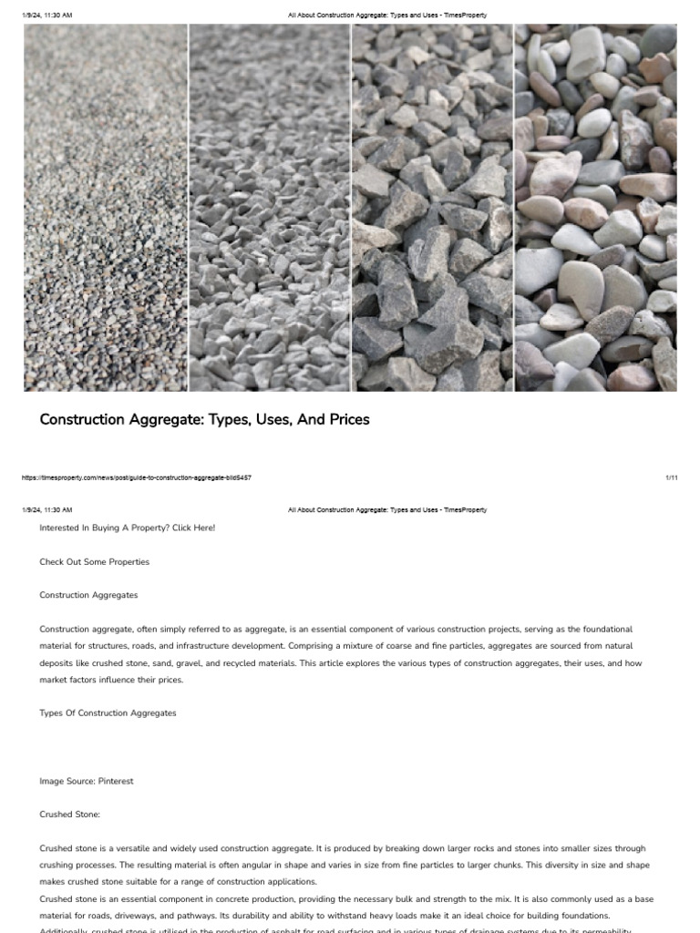 All About Construction Aggregate_ Types and Uses - TimesProperty | PDF ...