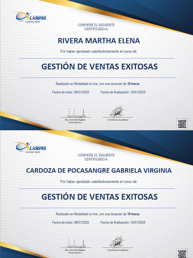 Certificados Perdomo | PDF