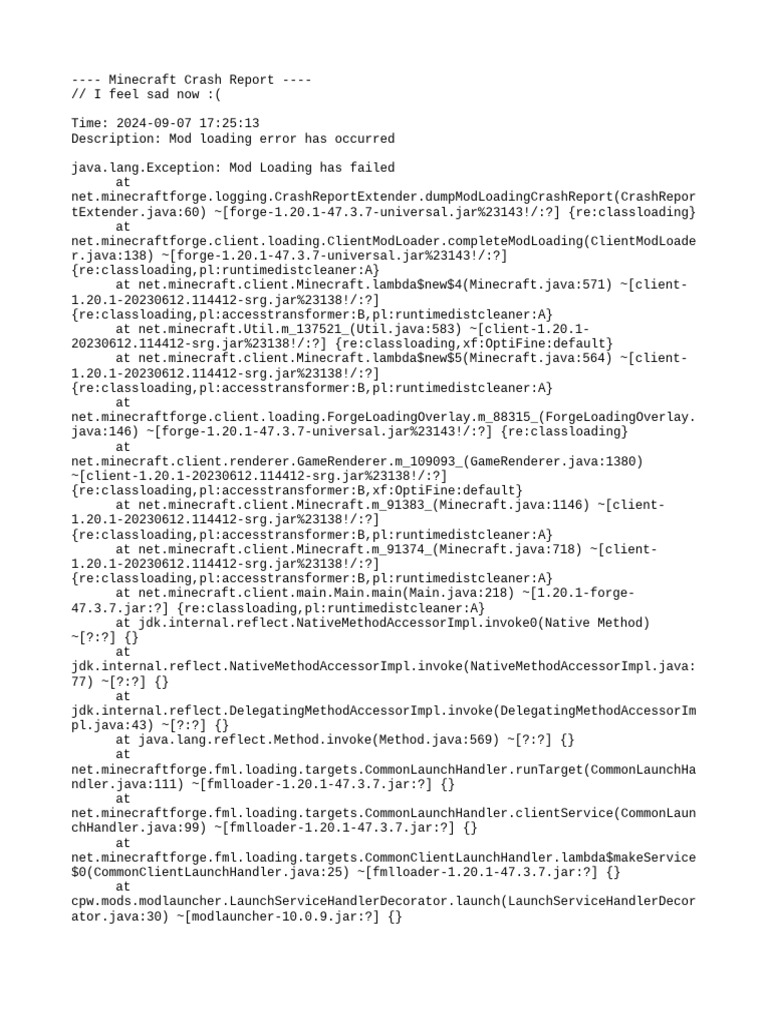 Crash 2024 09 07 - 17.25.12 FML | PDF | Java Virtual Machine | Computer ...