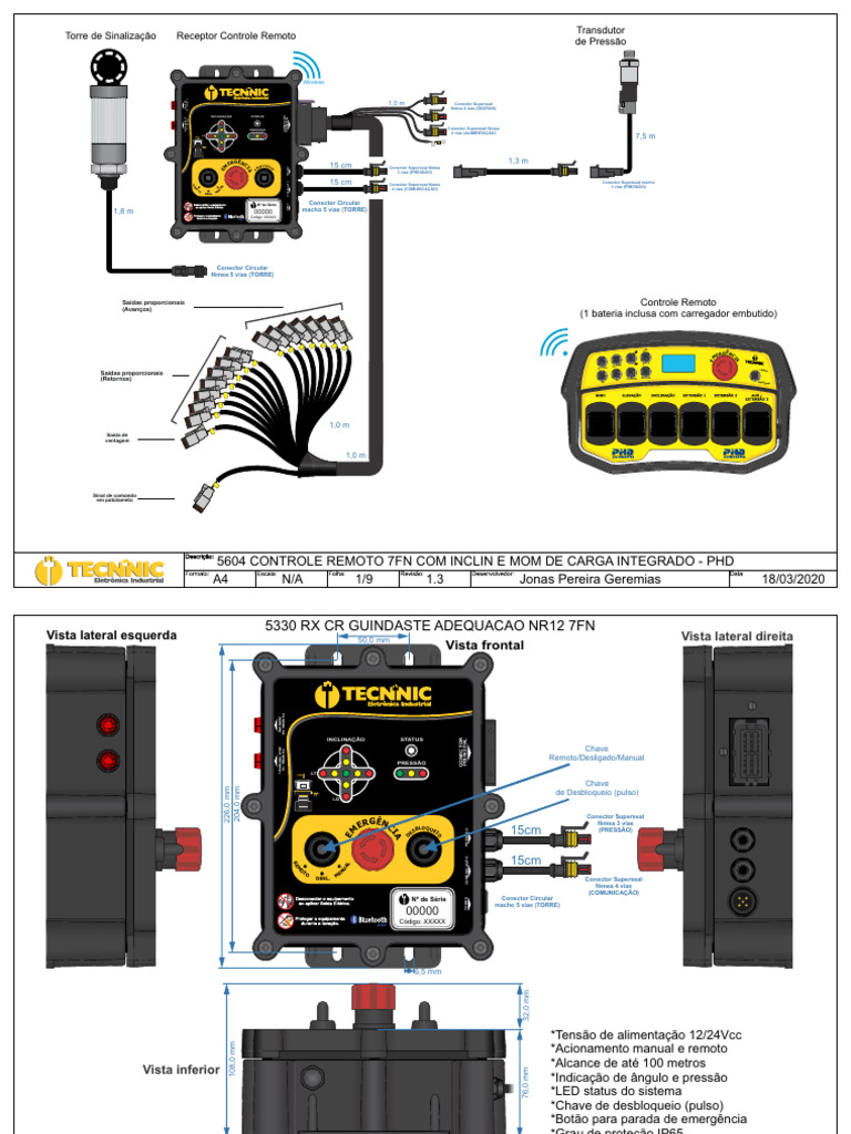 Controle Remoto 7FN com Carga Integrada | PDF | Esboço | Conector elétrico
