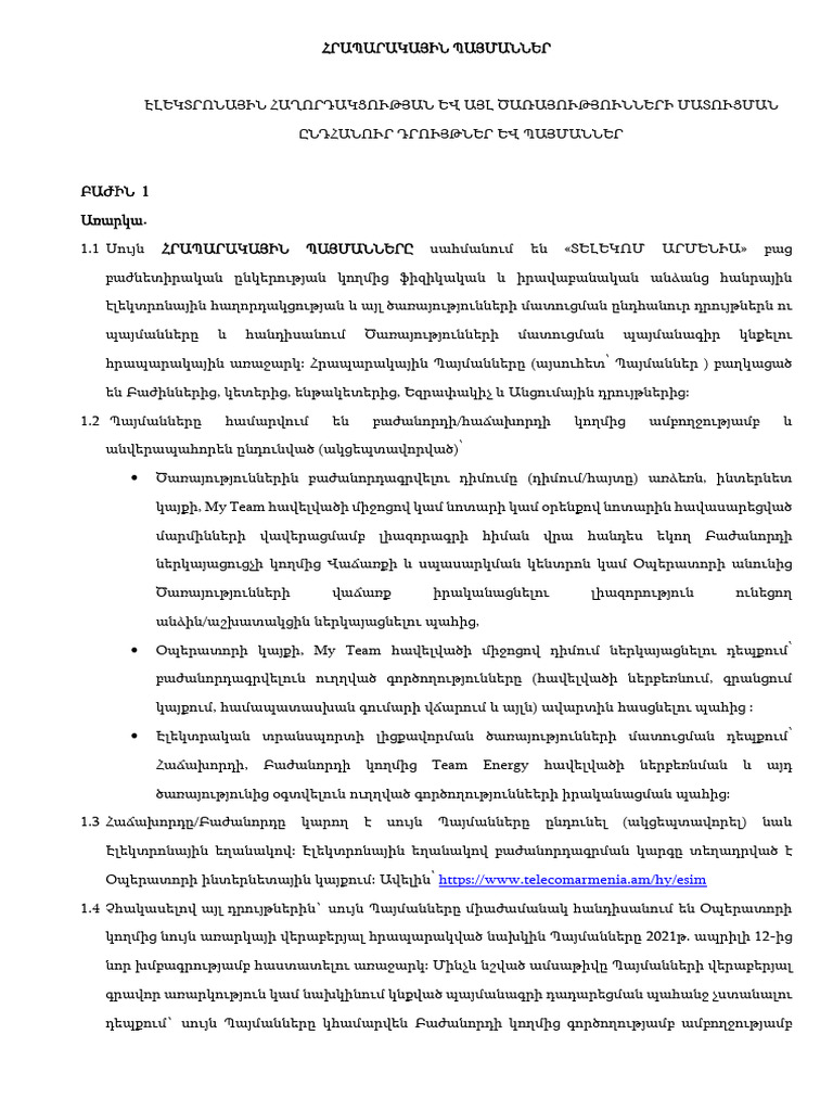 Terms Conditions Armenian | PDF