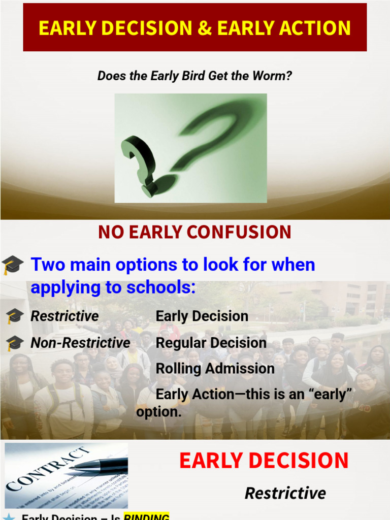 Early Action vs. Early Decision | PDF