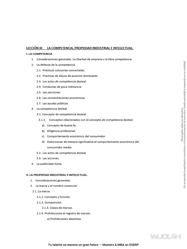 Lección Iii La Competencia, Propiedad Industrial e Intelectual | PDF ...