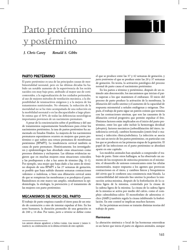 Parto Pretérmino y Postérmino | PDF | Parto prematuro | Parto