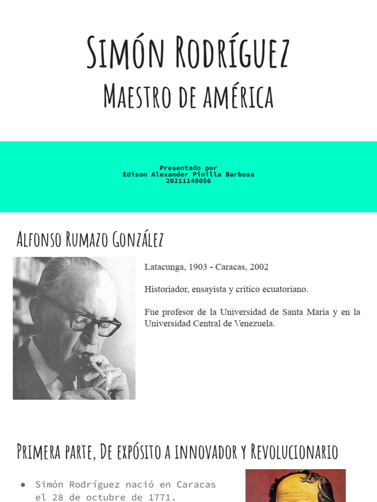 20211140056-Simón Rodríguez, Maestro de America Latina | PDF