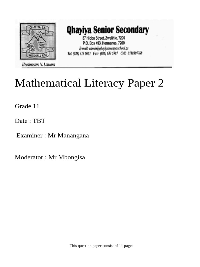 Maths Lit p2 QP Gr11 Nov2024 Back Up | PDF | Length | Area