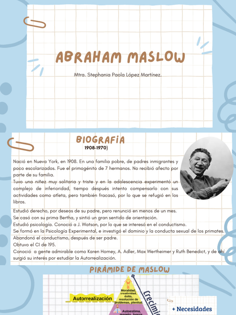 A. Maslow | PDF | Sicología | Conceptos psicologicos