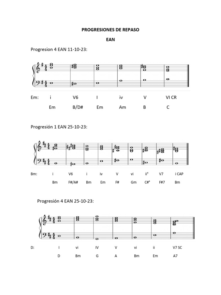 Progresiones de Repaso | PDF