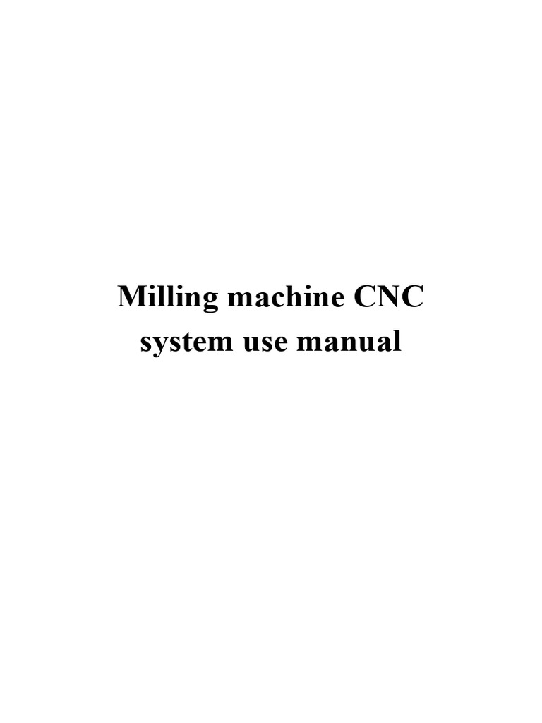 980M Milling Machine Numerical Control System Manual | PDF | Numerical Control | Computing
