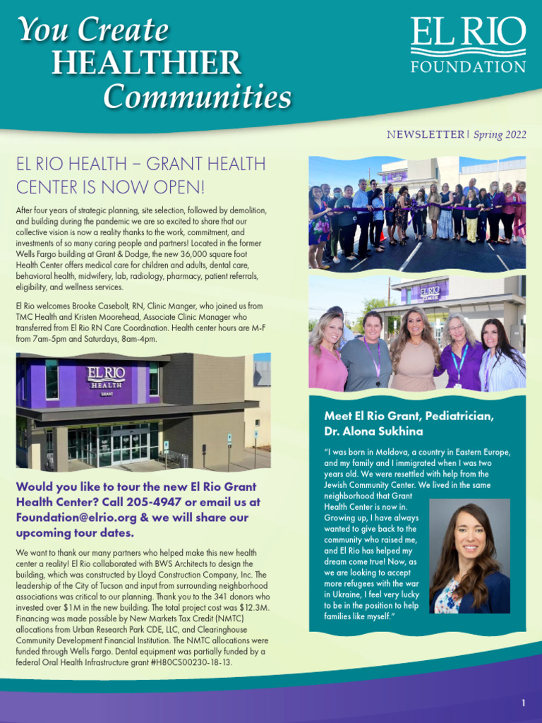 El Rio Foundation Spring Newsletter Final 5.18.22 2 | PDF ...