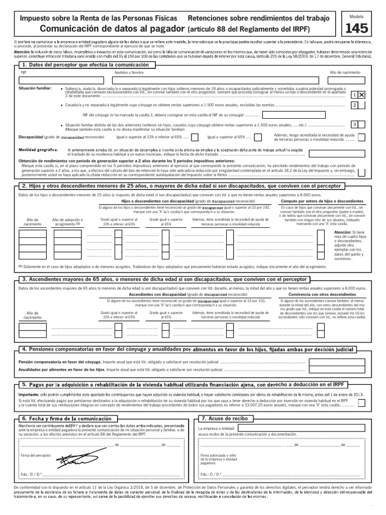 Modelo 145 Rellenable | PDF