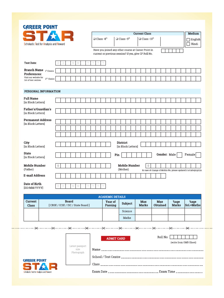 Cp Star Application Form (2) (1) | PDF