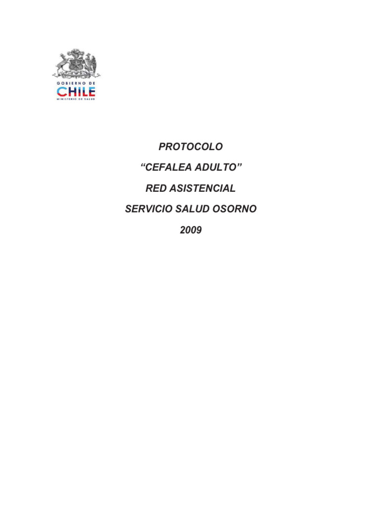 Protocolo de Manejo de Cefalea en Adultos | PDF | Dolor de cabeza | Migraña