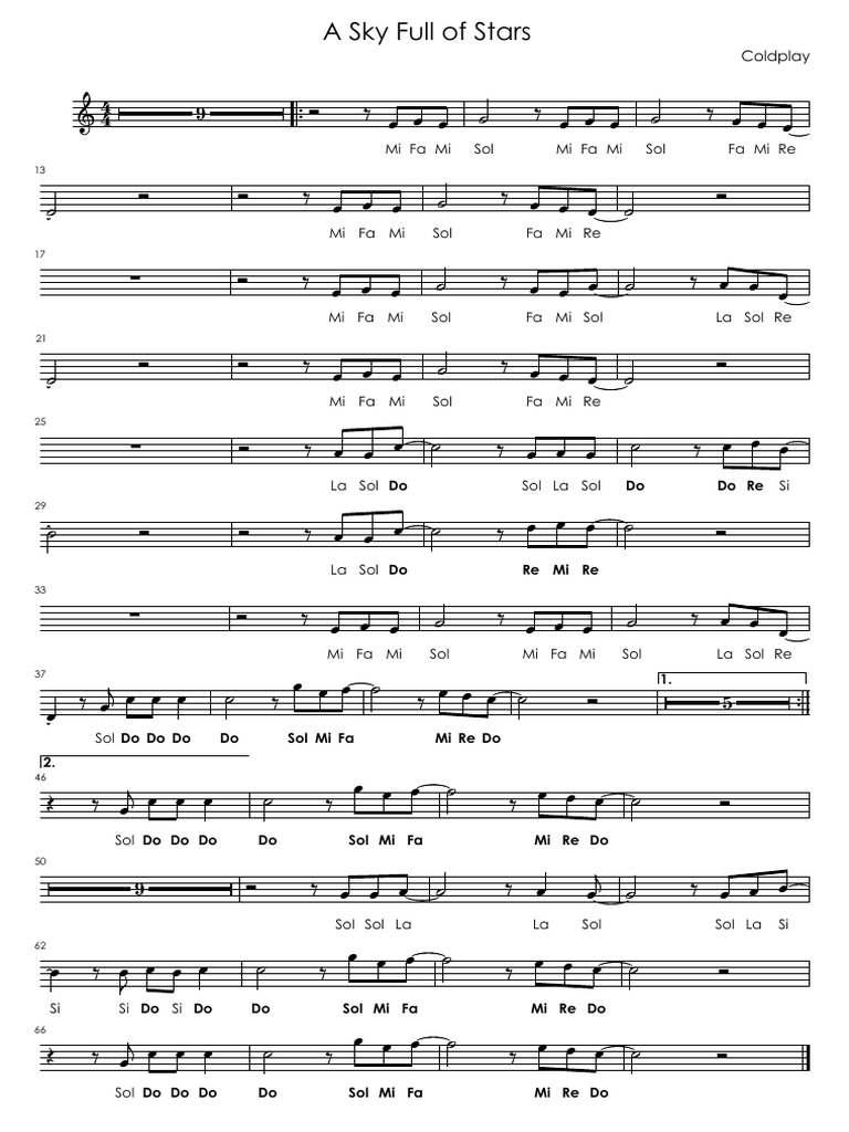 A Sky Full of Stars Sheet Music | PDF