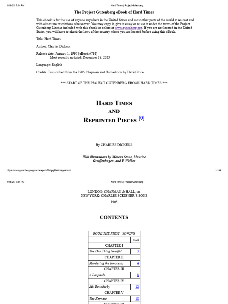 Hard Times: A Project Gutenberg eBook | PDF