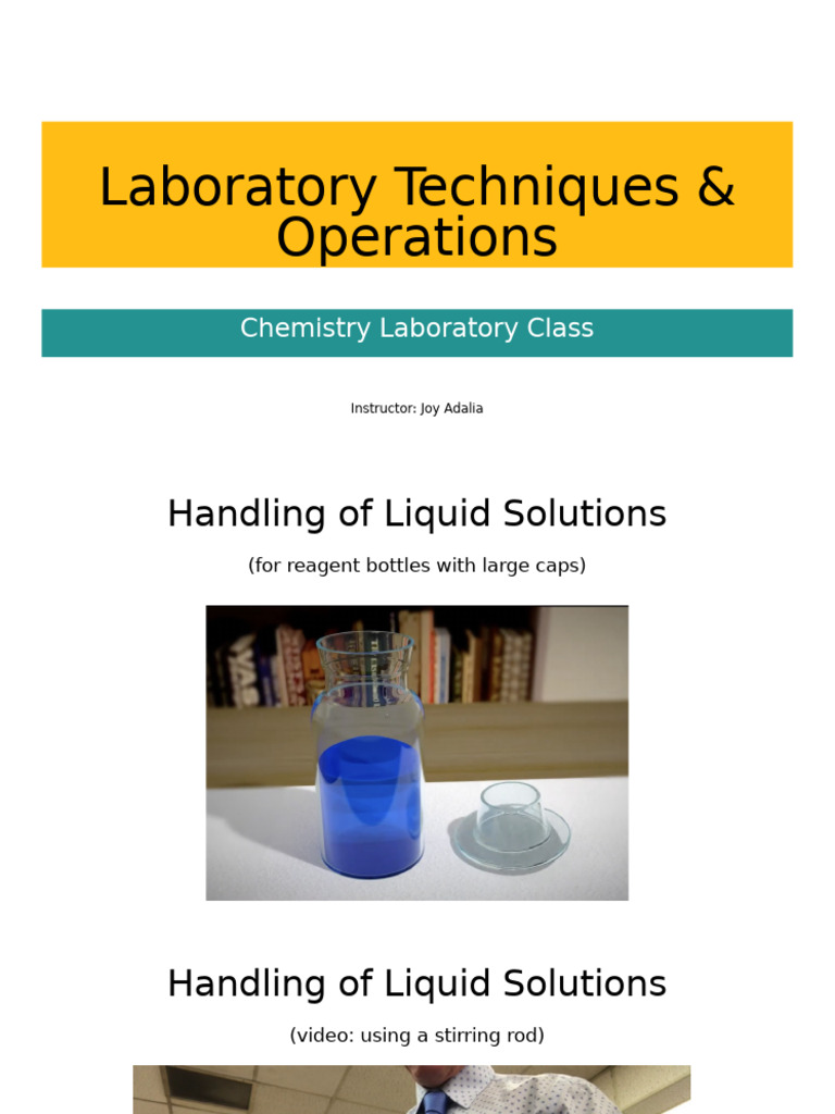 Laboratory Techniques Operations Pdf