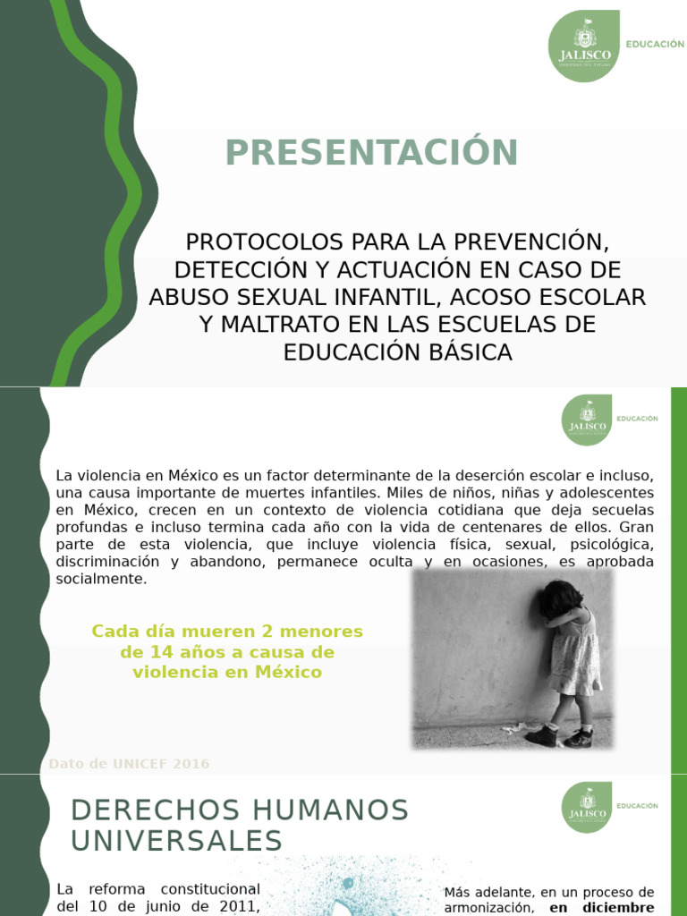 Presentación Protocolos | PDF | Abuso infantil | Violencia