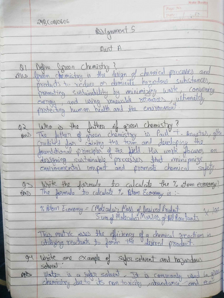 Assignment 5 Chemistry (24bcon0606) | PDF