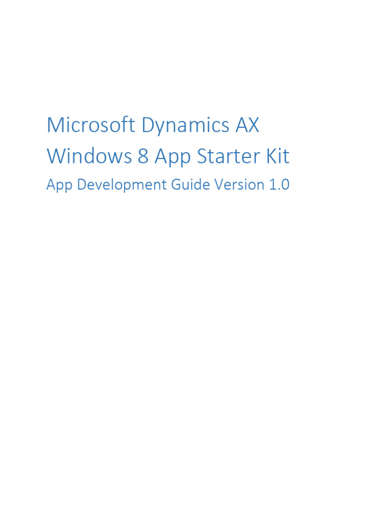 Dynamics AX Windows 8 App Guide | PDF | Windows 8 | Mobile App
