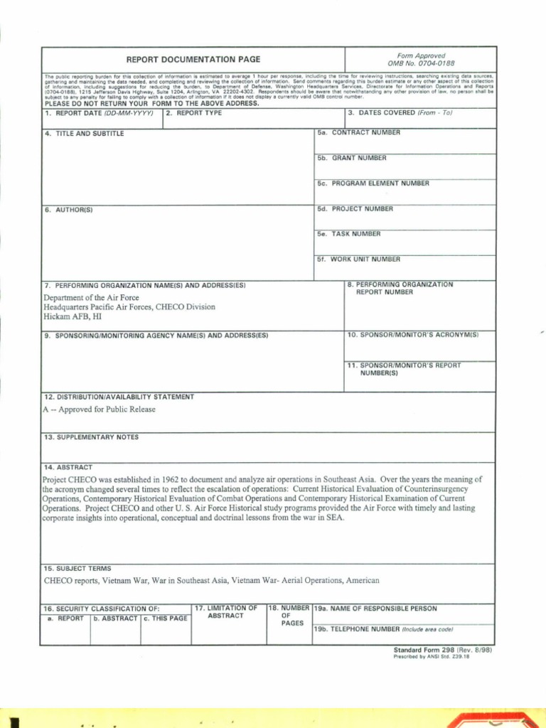 4-1-1970 The Air War in Vietnam 1968-1969 (U) | PDF | Wing (Military ...