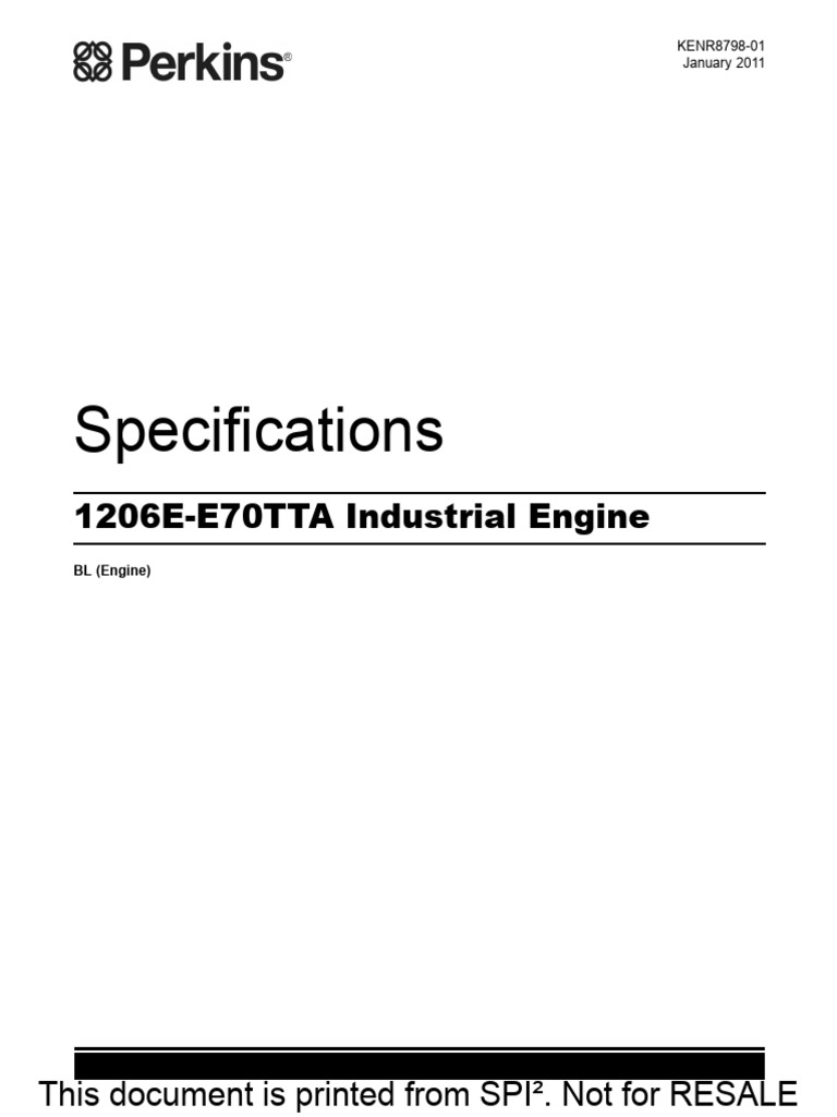 1206E-E70TTA Specifications Manual KENR8798-01 | PDF | Internal ...