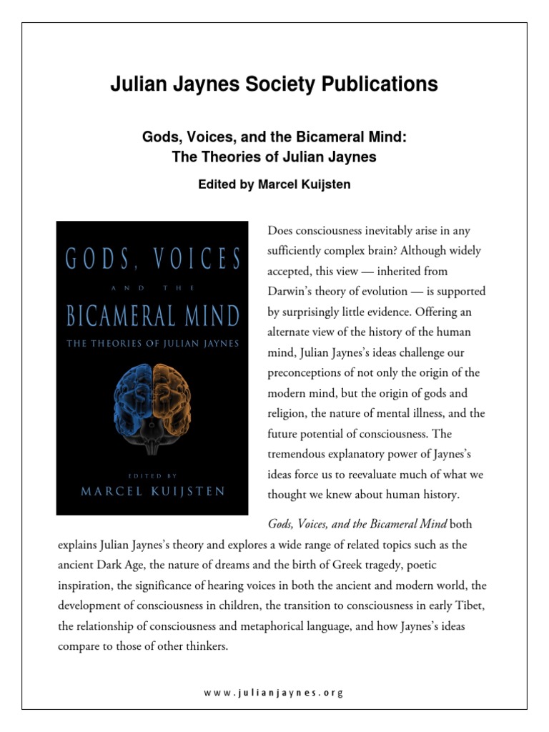 Julian Jaynes's Bicameral Mind Theory | PDF | Human Nature | Academic ...