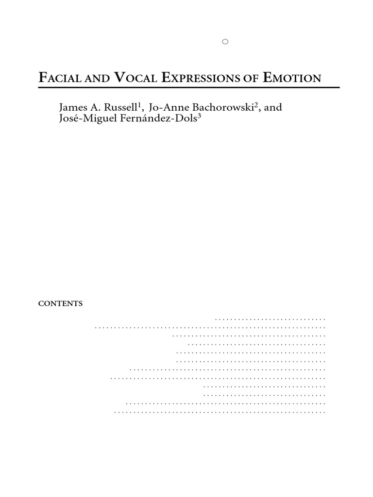 Facial and Vocal Expressions of Emotion | PDF | Emotions | Information