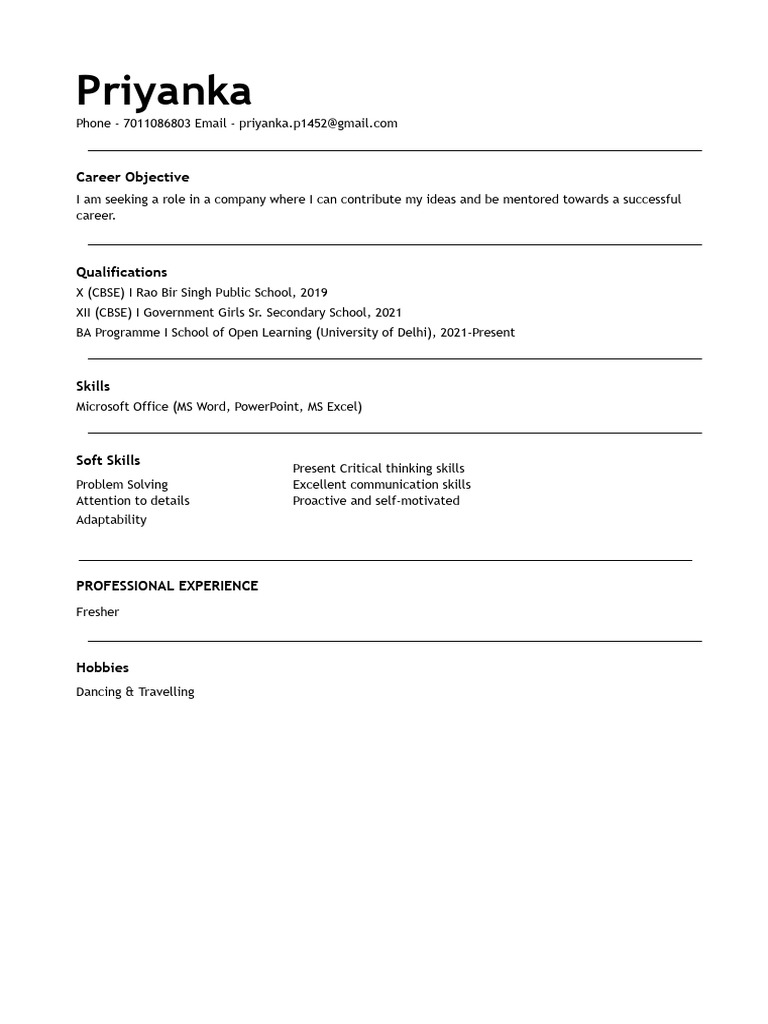 Priyanka Resume | PDF