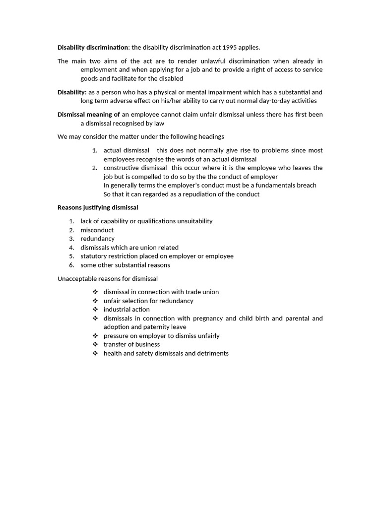 Disability Discrimination | PDF