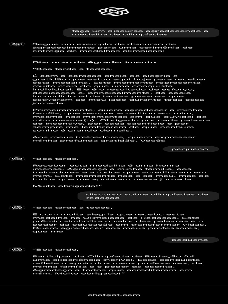 Discurso de Agradecimento | PDF