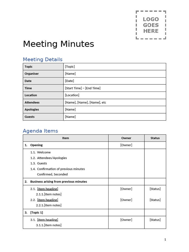 Meeting Minutes | PDF