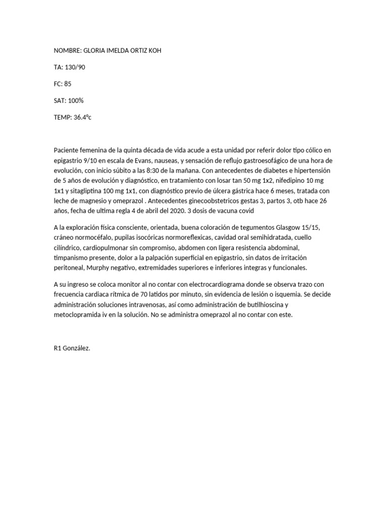 Nota Medica Ejemplo 2 | PDF