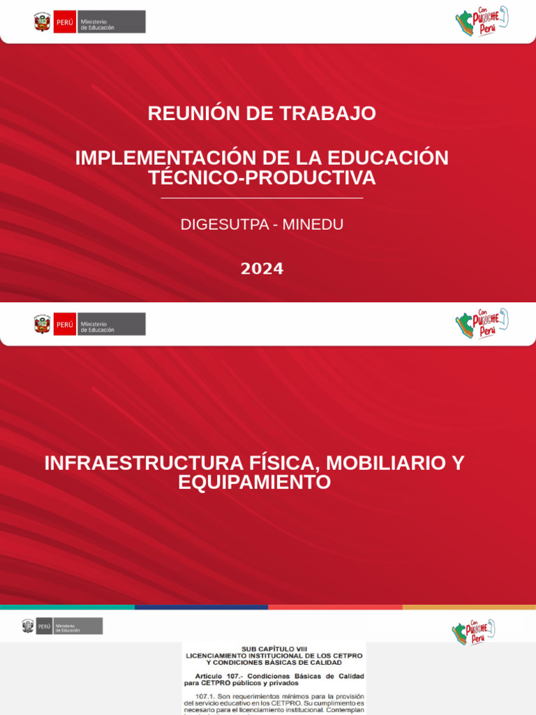 Capacitación CETPROS - Infraestructura y Propuesta Pedagógica - 12ENE2024 | PDF | Software ...